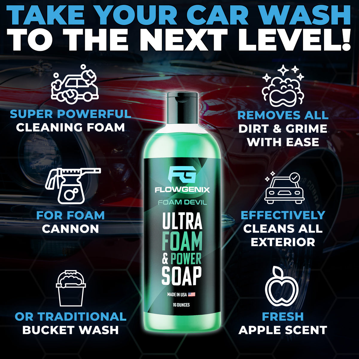 Ultra Foam & Power Soap For Foam Cannon or Bucket Wash – Flowgenix